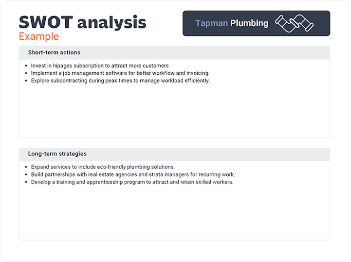 SWOT analysis template | hipages Tips For Tradies 2025
